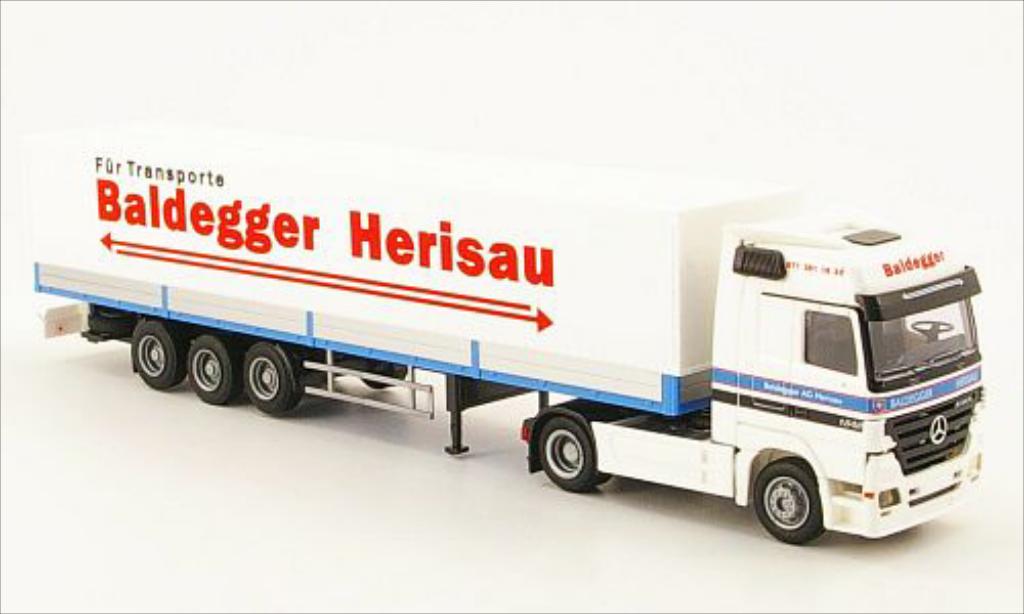 Miniature Mercedes Actros 1/87 AWM MP2 LH/Aerop. Baldegger Pritschen-SZ ... Miniature Mercedes Actros 1/87 AWM MP2 LH/Aerop. Baldegger Pritschen-SZ ...